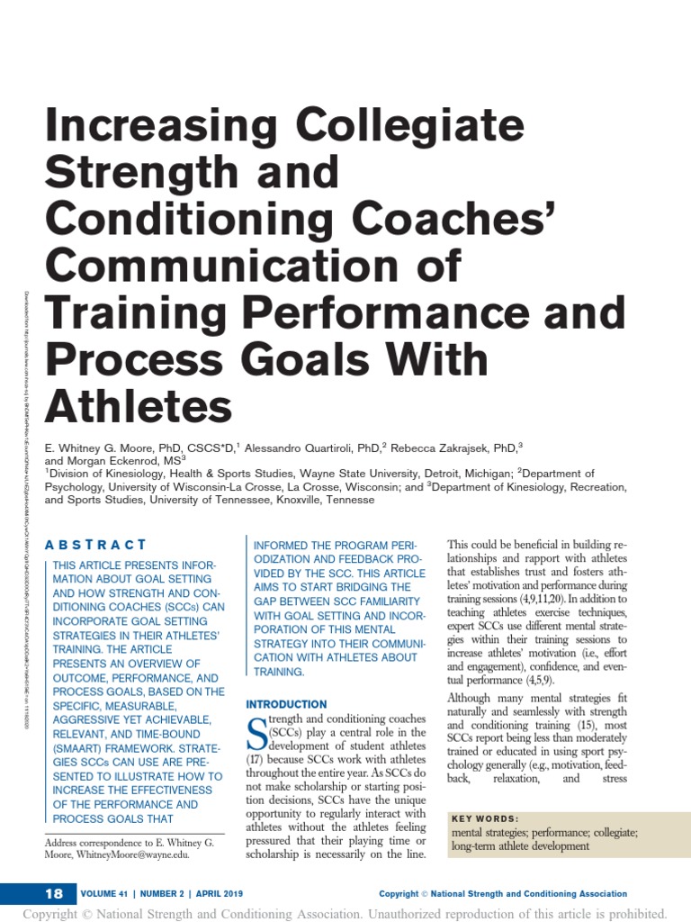 Increasing Collegiate Strength and Conditioning.4 | Download Free PDF ...