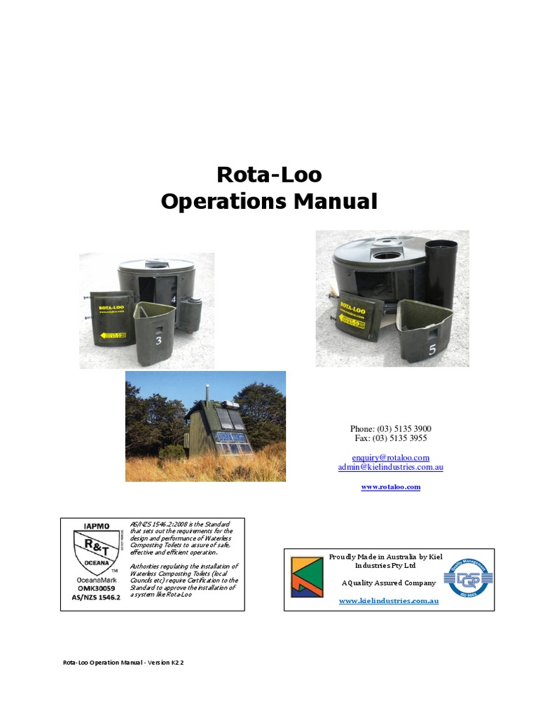 Rota-Loo Composting Toilet Manual | PDF | Compost | Waste