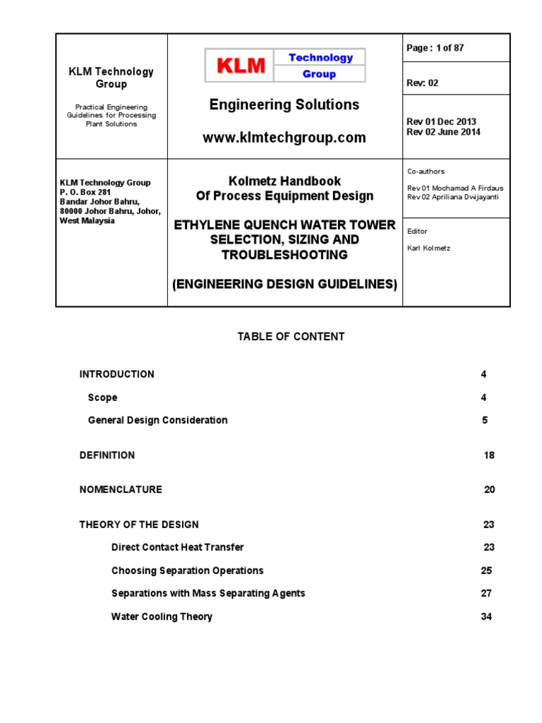 1 ENGINEERING DESIGN GUIDELINES Ethylene Quench Water Tower Rev2.2web PDF | PDF | Cracking ...