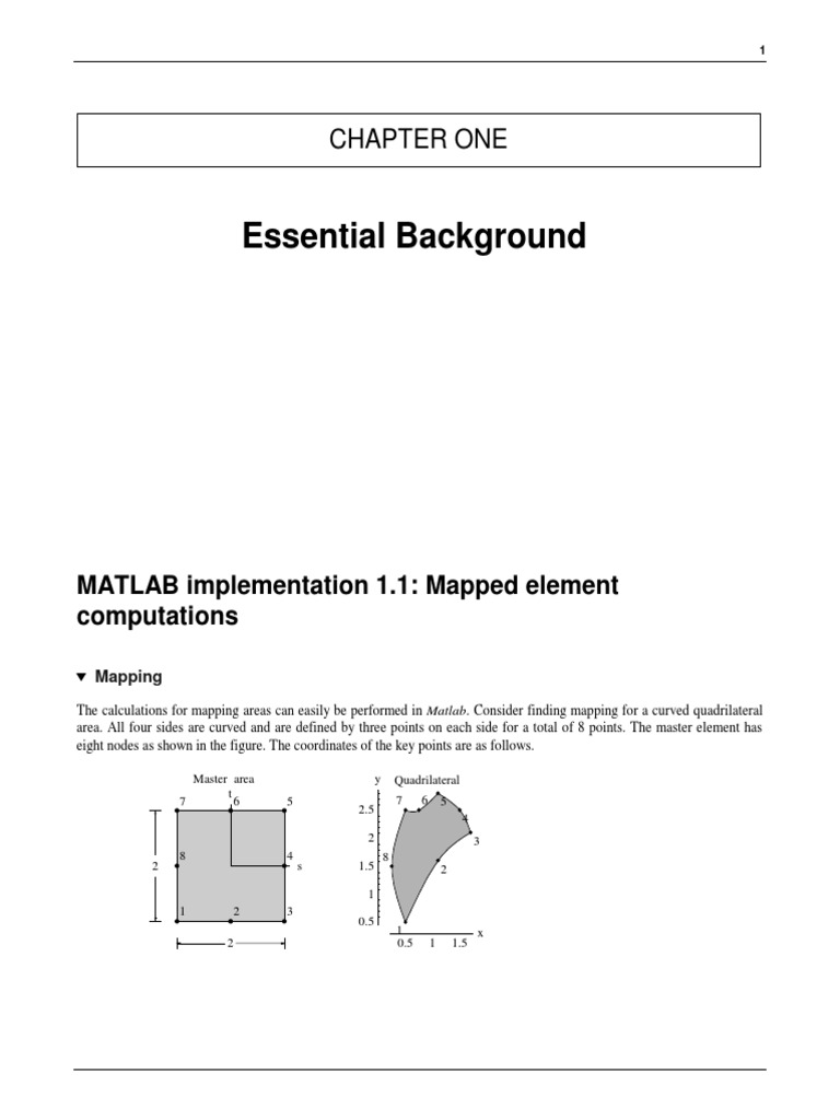 MATLAB implementation of mapped element computations and area ...