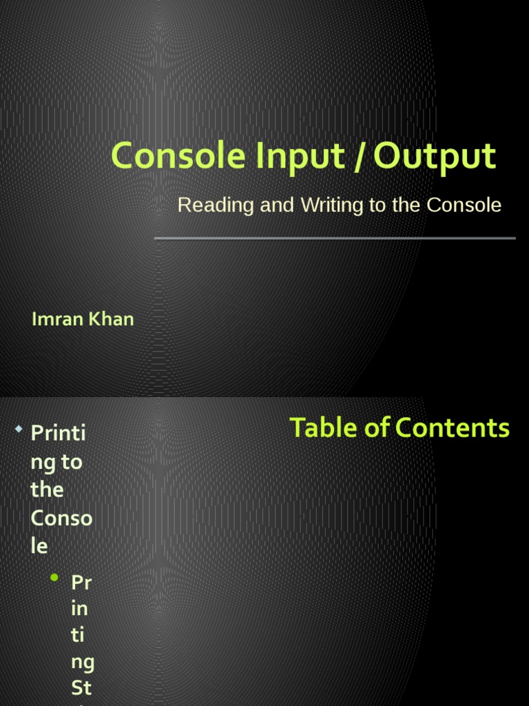 Console Input / Output: Reading and Writing To The Console | PDF | Computer Programming ...