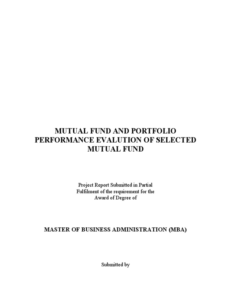 Major Project Final | PDF | Mutual Funds | Investment Management