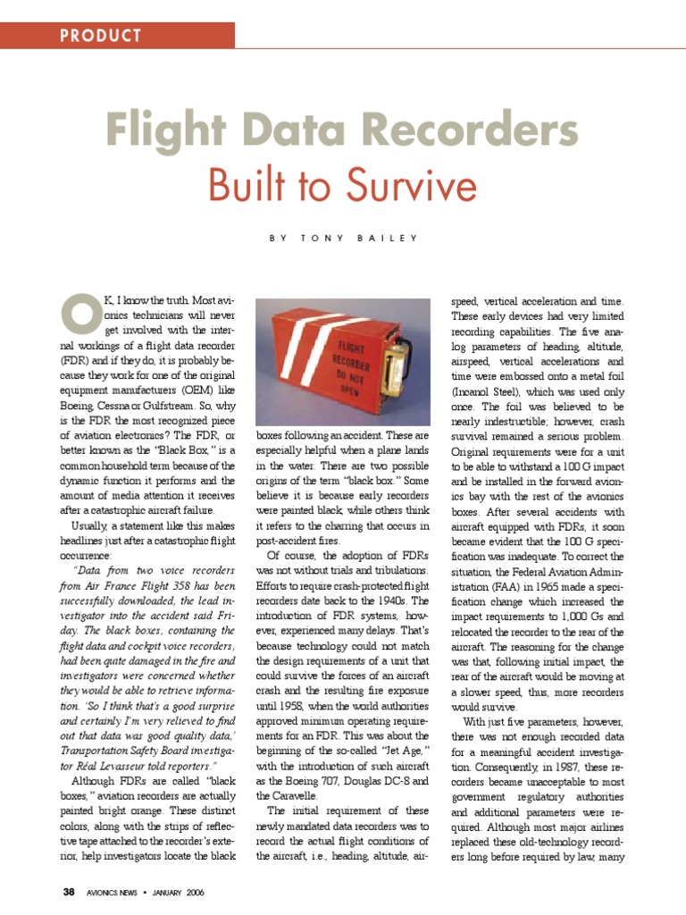 Flight Data Recorders: Built To Survive | PDF | Flight Recorder | Aviation