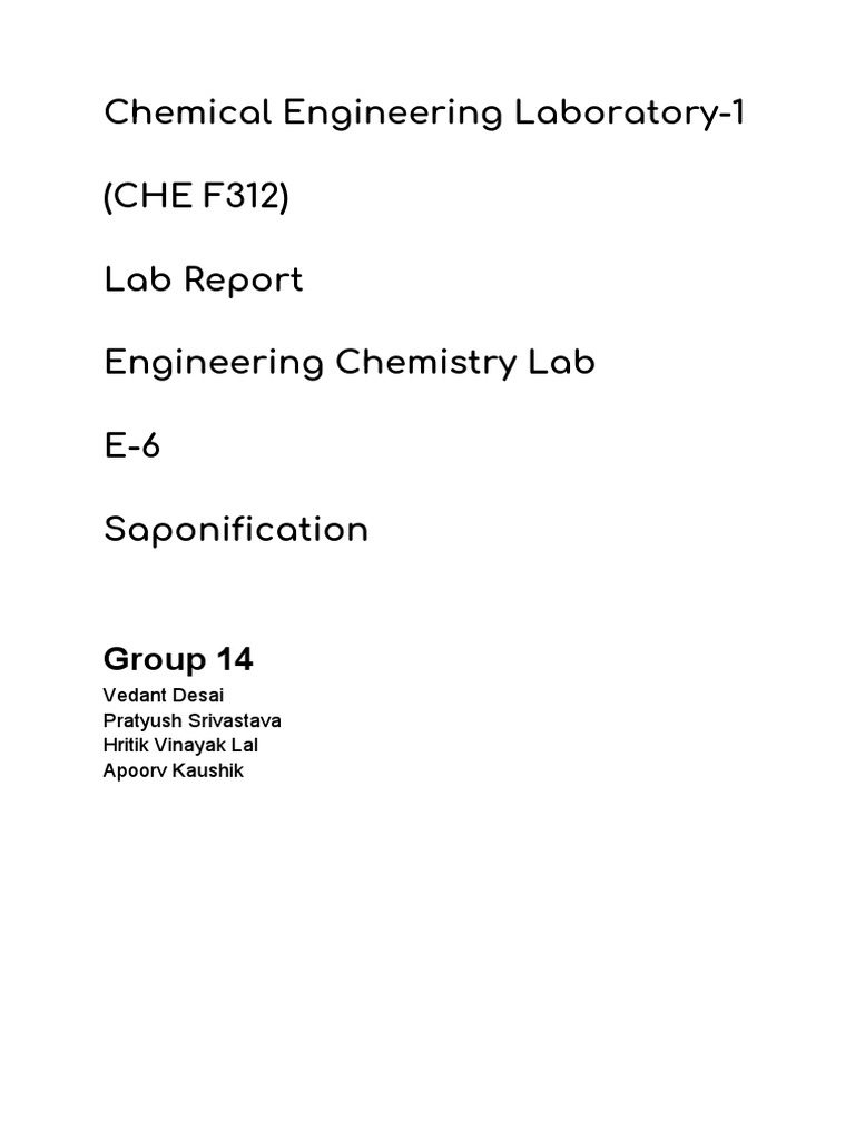 Chemical Engineering Laboratory-1 (CHE F312) Lab Report Engineering ...