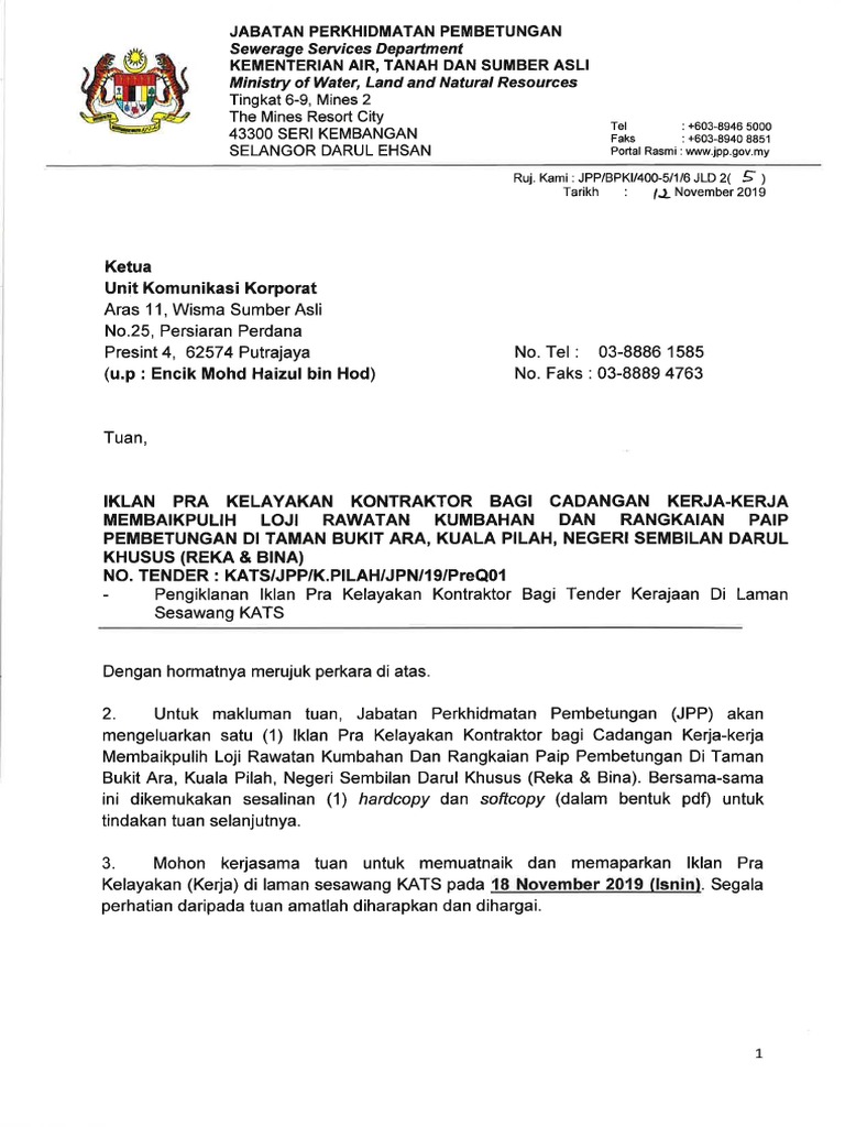 Iklan Pra Kelayakan Kontraktor | PDF