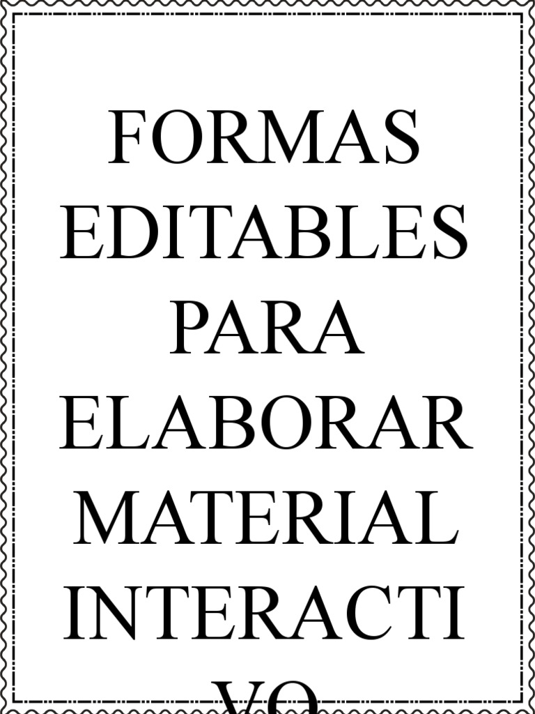 Formas Editables para Elaborar Material Interactivo | PDF