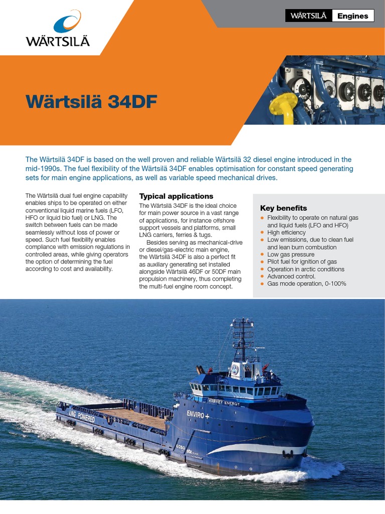 Wärtsilä 34DF: Key Benefits Typical Applications | PDF | Marine ...