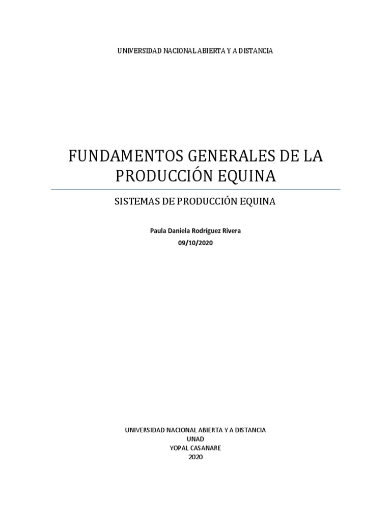 Fundamentos Generales de La Producción Equina | PDF | Pura sangre ...