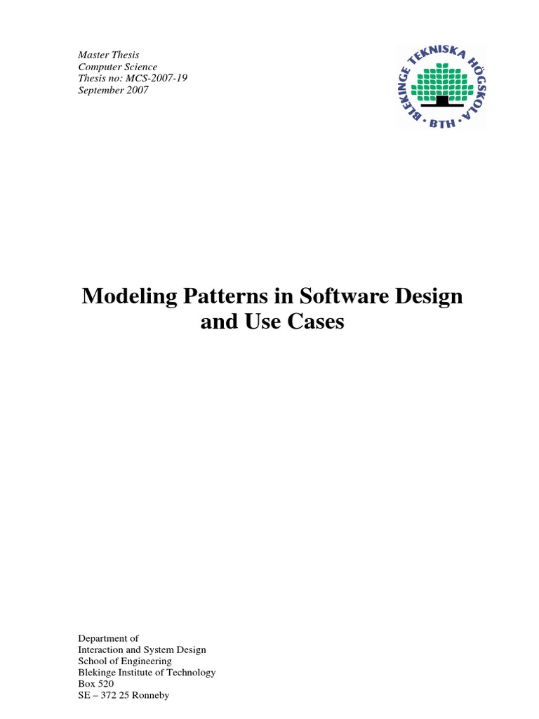 Modeling Patterns in Software Design | PDF | Use Case | Class (Computer Programming)