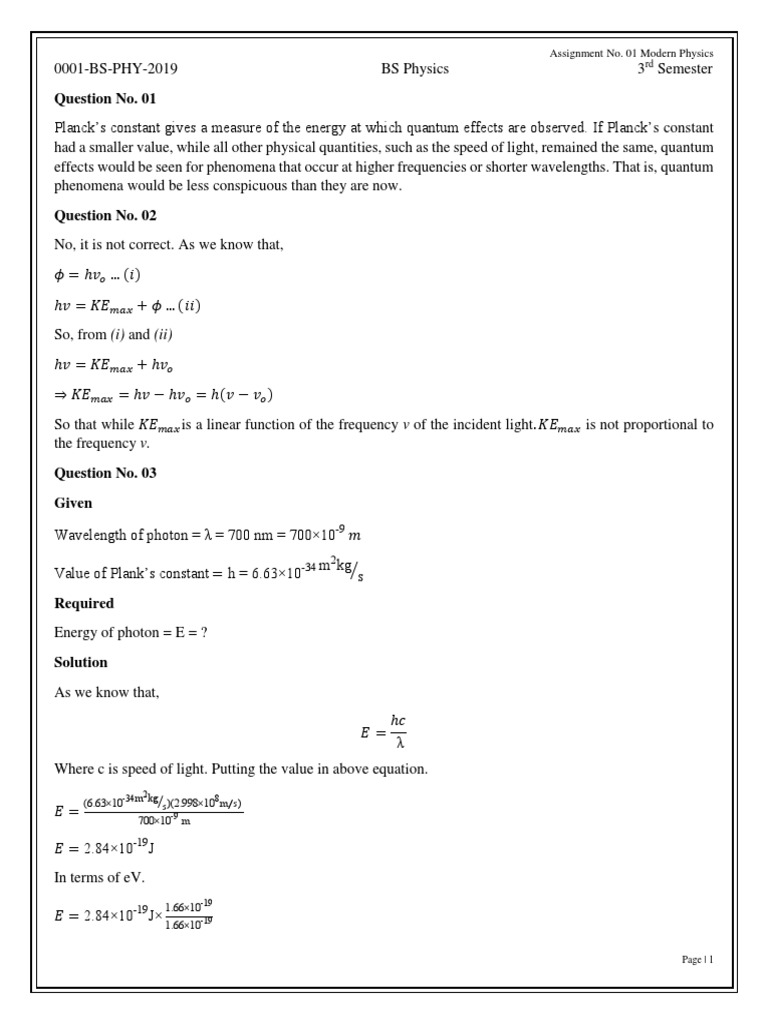 Modern Physics 2 | PDF | Electronvolt | Photon