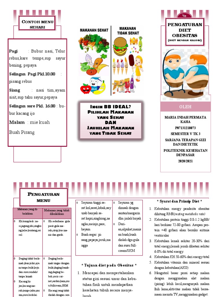 Leaflet Diet Obesitas - Indah Kaha - 073 | PDF | Kesehatan Holistik
