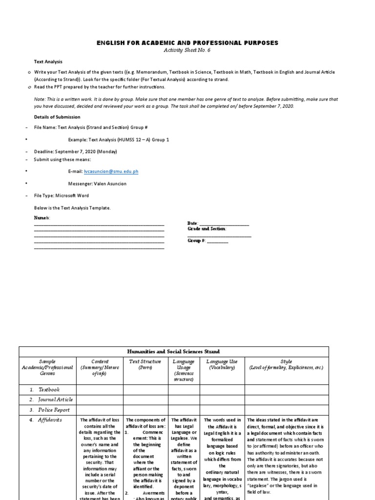 Birco, Crizelle-EAPP-Text Analysis-Affidavit-Group 4 | PDF | Affidavit | Semiotics
