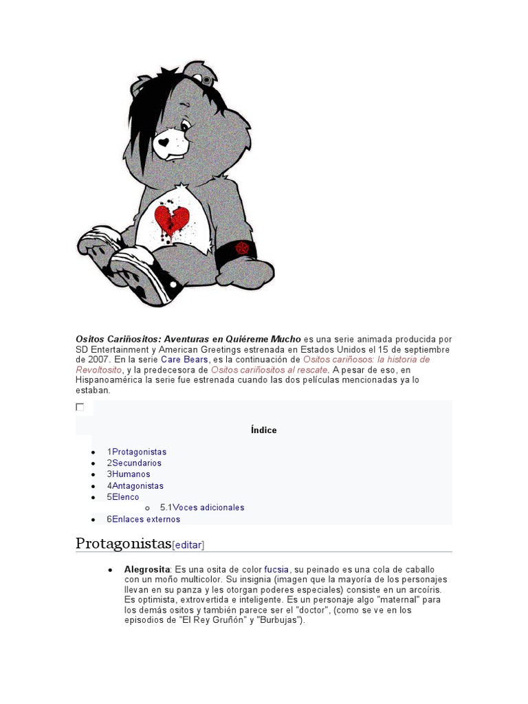 Personajes y colores de Ositos Cariñositos | PDF