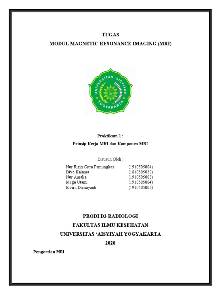 Kelompok 1 (Cara Kerja Dan Komponen Mri) | PDF