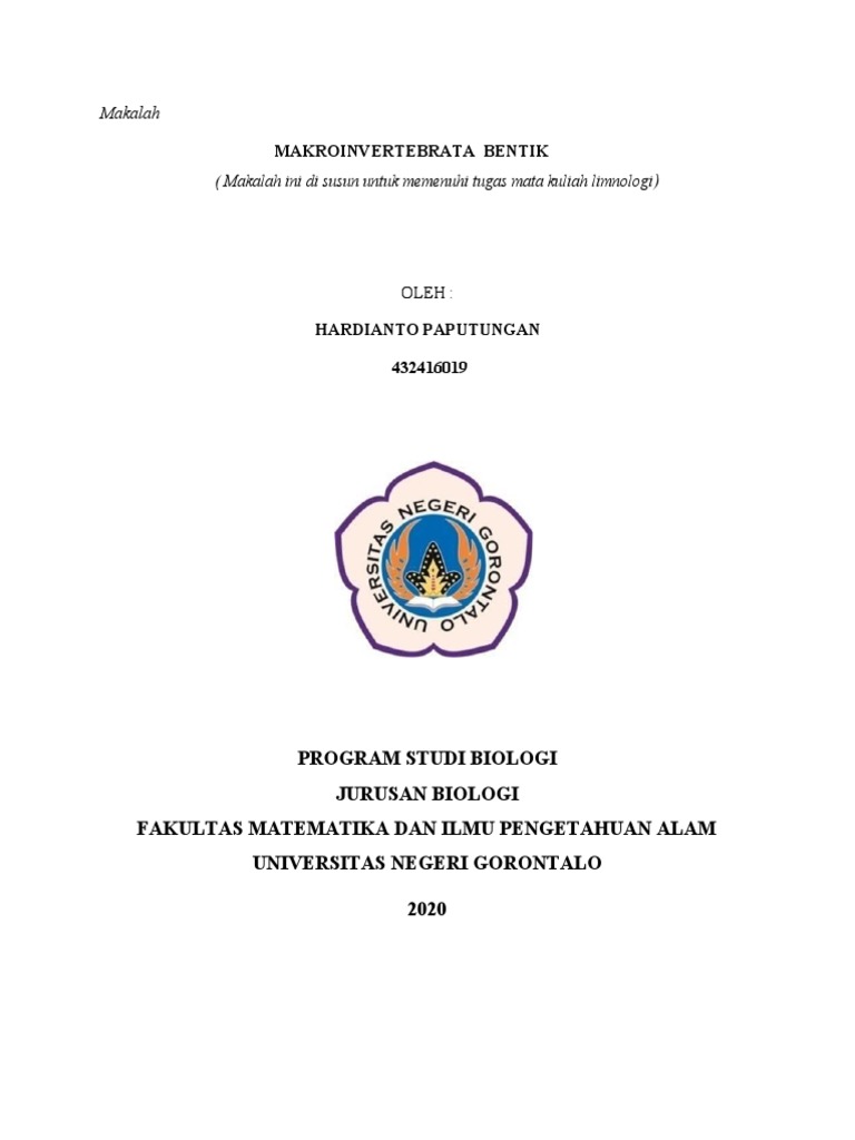 Makroinvertebrata Bentik - Hardianto Paputungan | PDF