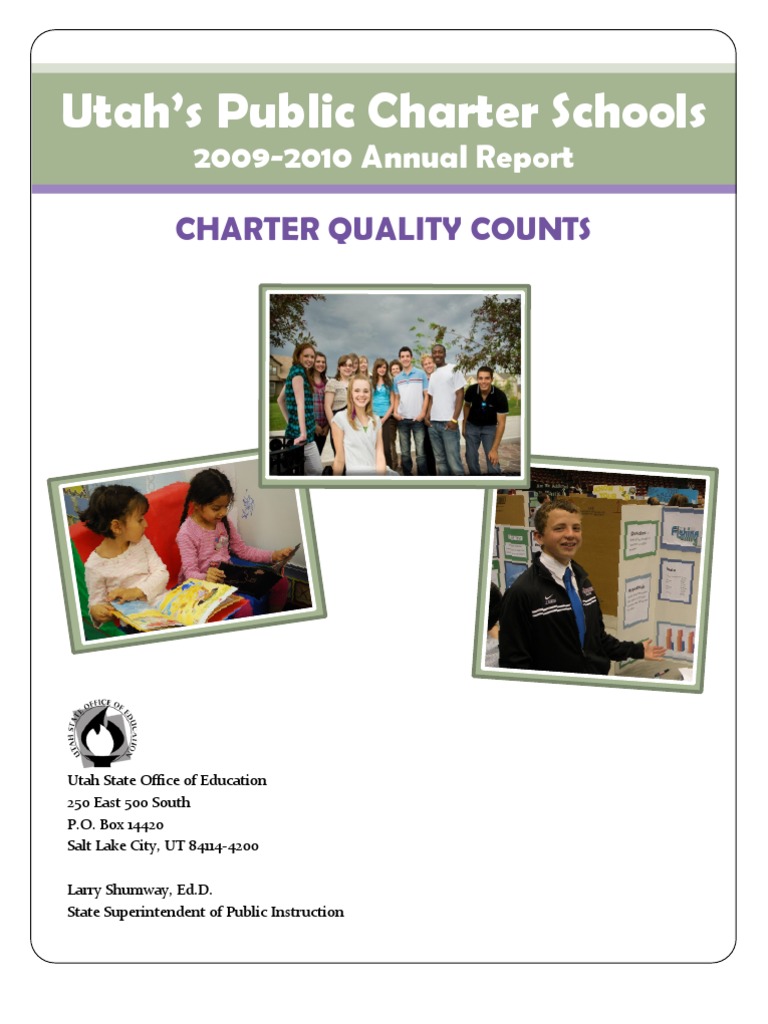 Utah Charter Schools 2009-2010 Report | PDF | Utah | Charter School