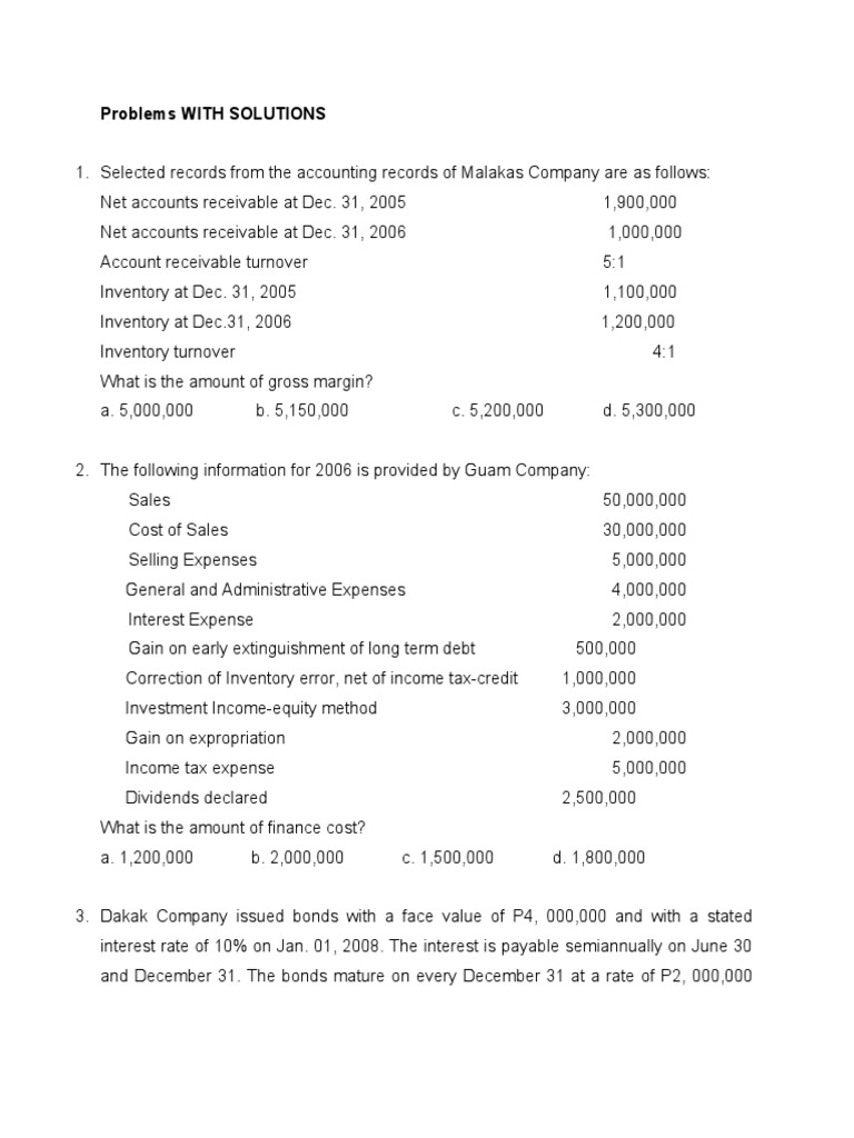 Problems and Solutions Resa Pra Acc | PDF | Bonds (Finance) | Present Value