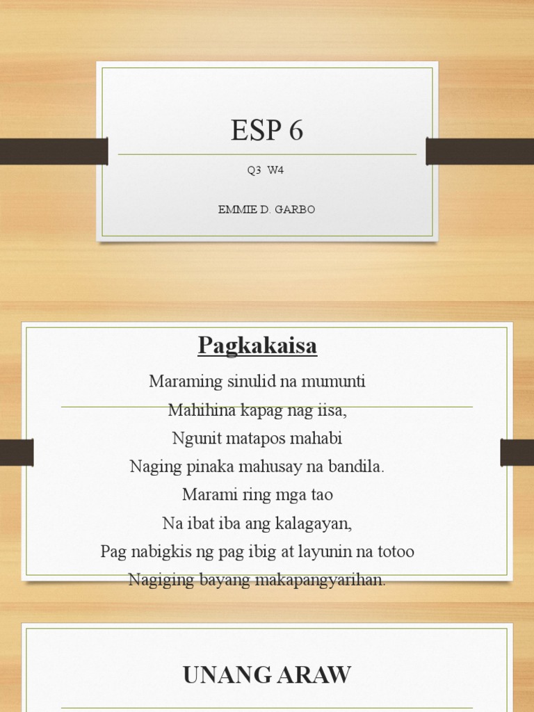 Grade 5 PPT - ESP - Q3 - W4 | PDF