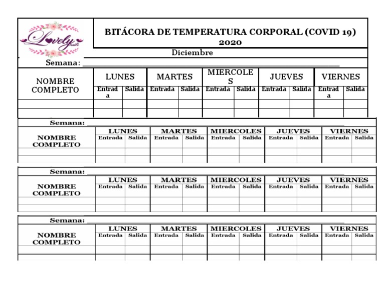 Bitácora de Temperatura Corporal | PDF