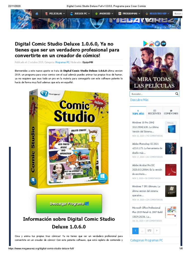 Digital Comic Studio Deluxe Full v1.0.6.0, Programa para Crear Comics | PDF | Windows 7 ...