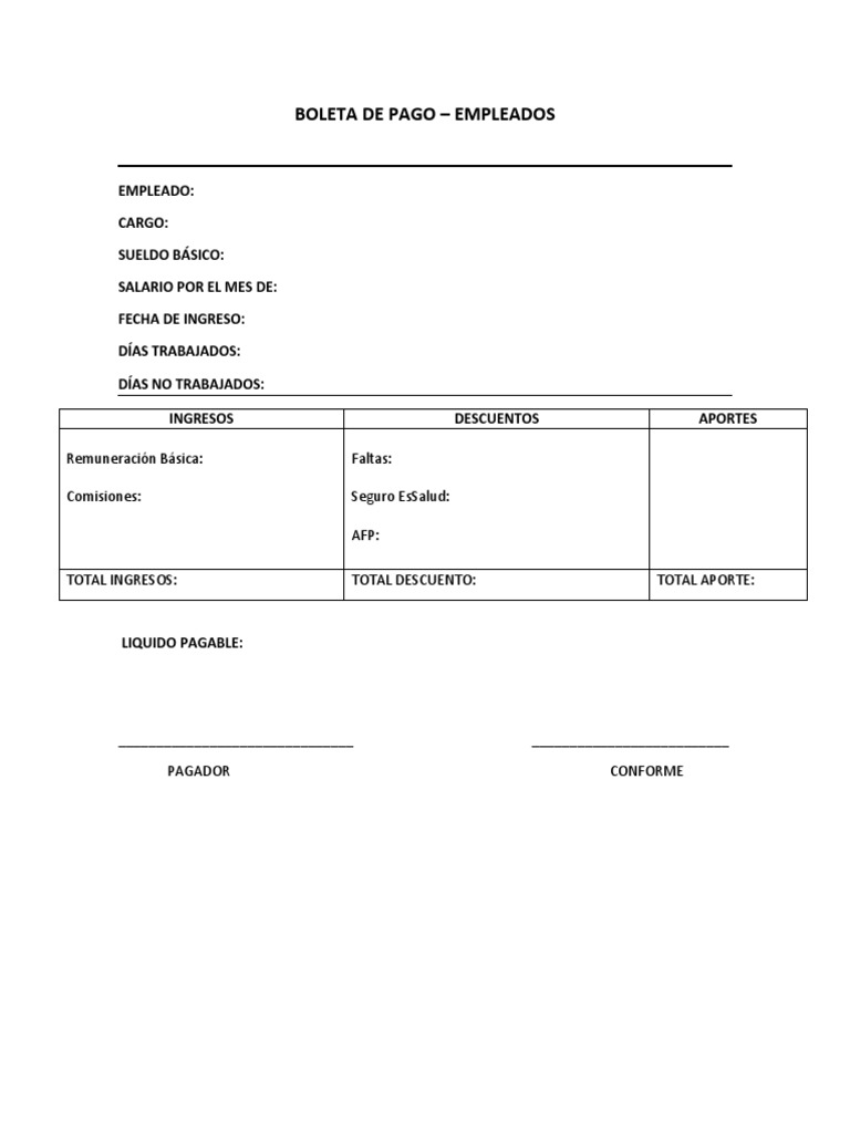 Ejemplo 2 - BOLETA DE PAGO | PDF
