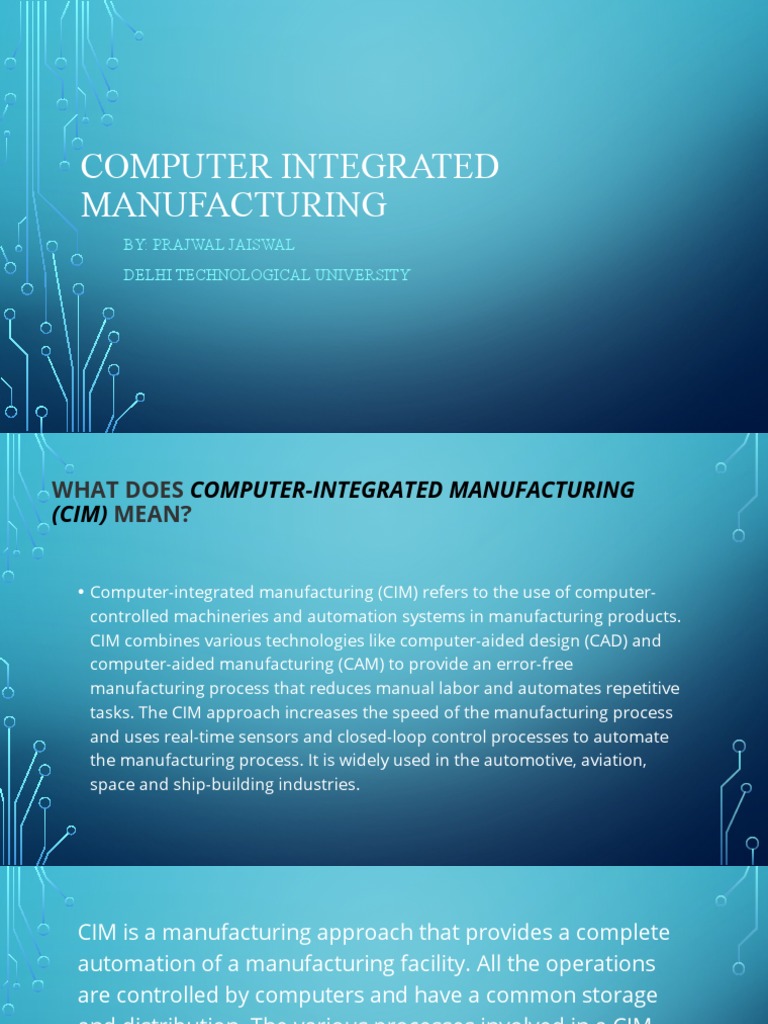 Computer Integrated Manufacturing | PDF | Automation | Computer Aided ...