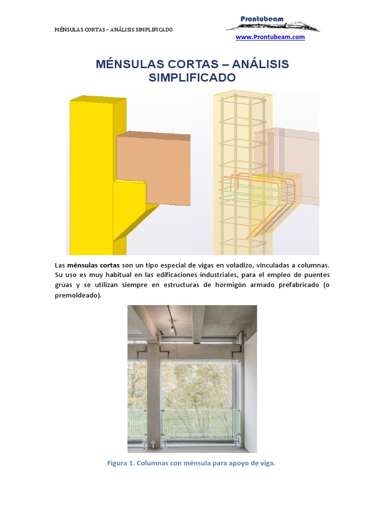 Mensula Corta PDF | PDF | Braguero | Ingeniería estructural