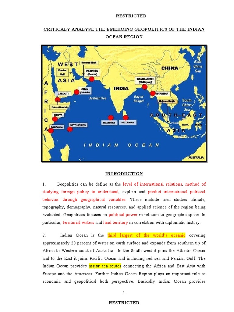 Geopolitics of the Indian Ocean Region | PDF | Indian Ocean | China