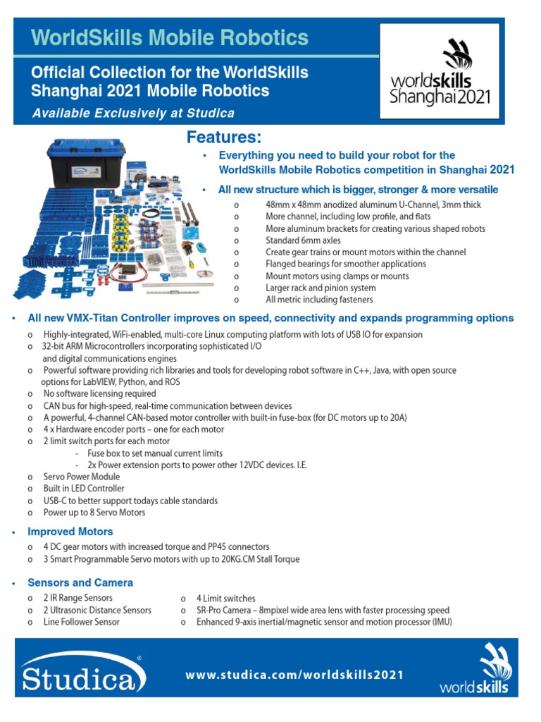 Worldskills Mobile Robotics: Features | PDF | Gear | Servomechanism