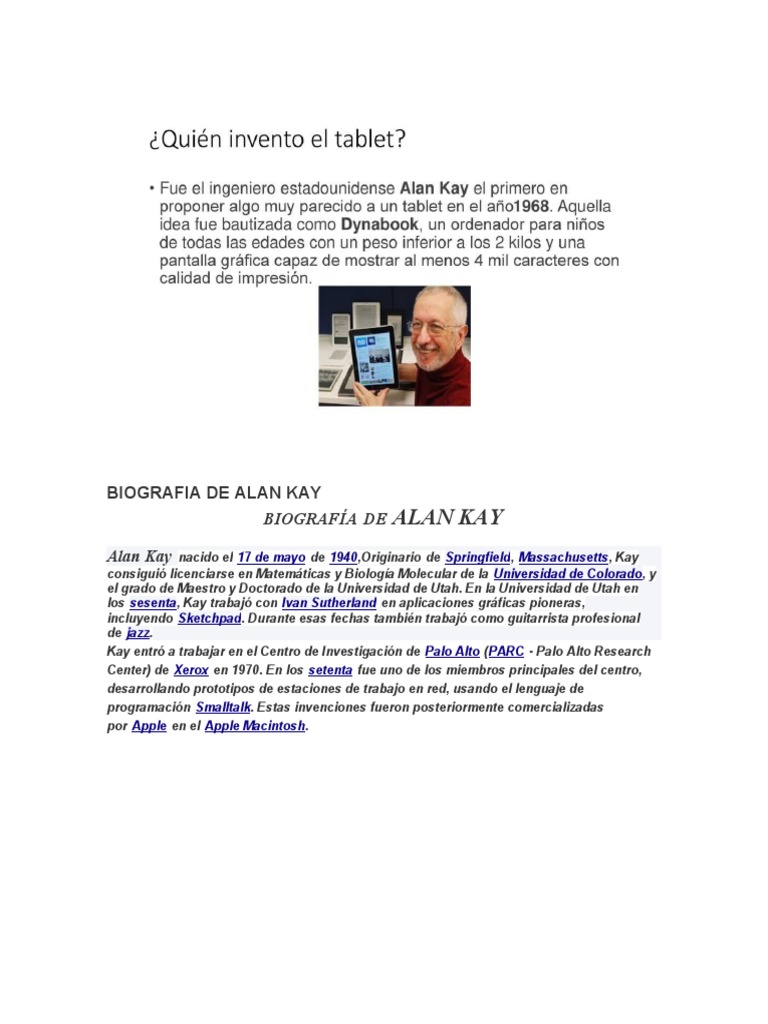 Biografia de Alan Kay | PDF | Ciencias de la Computación | Informática