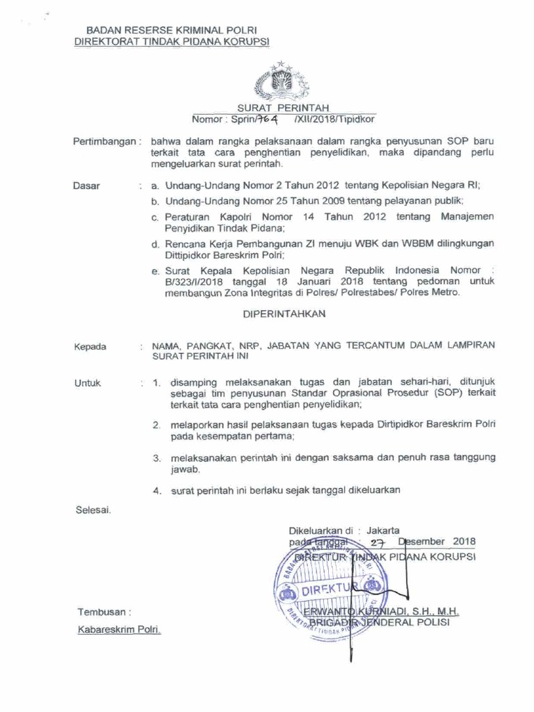 SOP Henti Lidik PDF | PDF