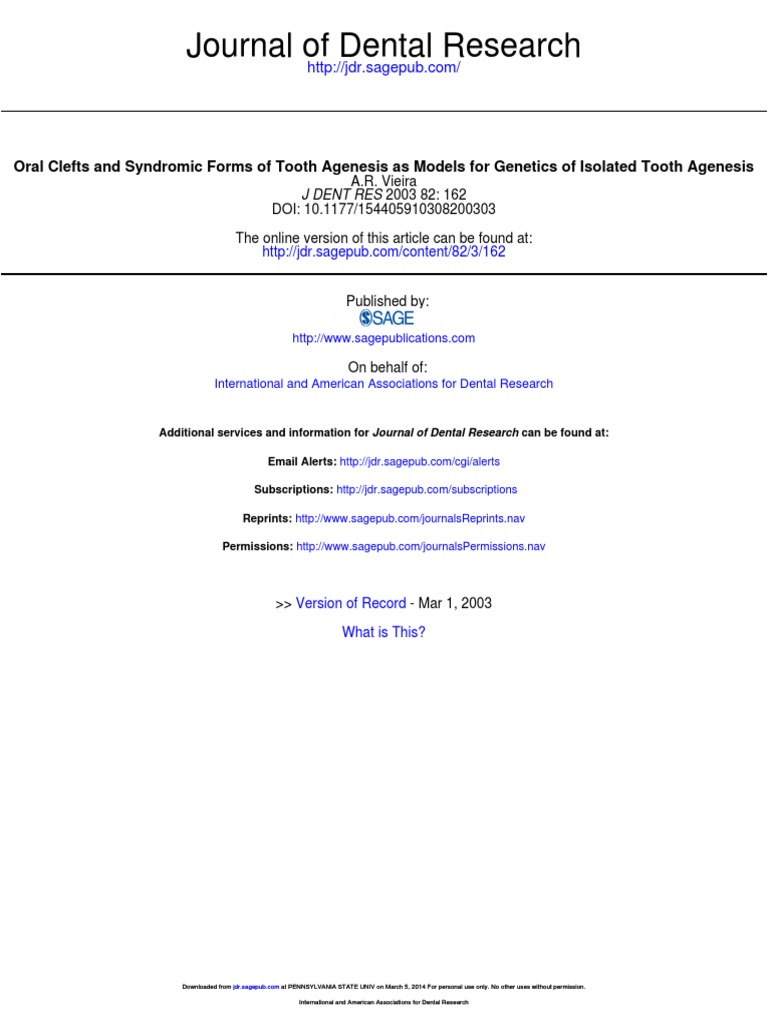 Journal of Dental Research | PDF | Tooth | Human Tooth