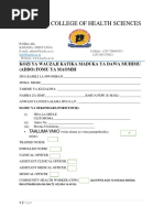 Fomu Ya Bima Ya Afya | PDF