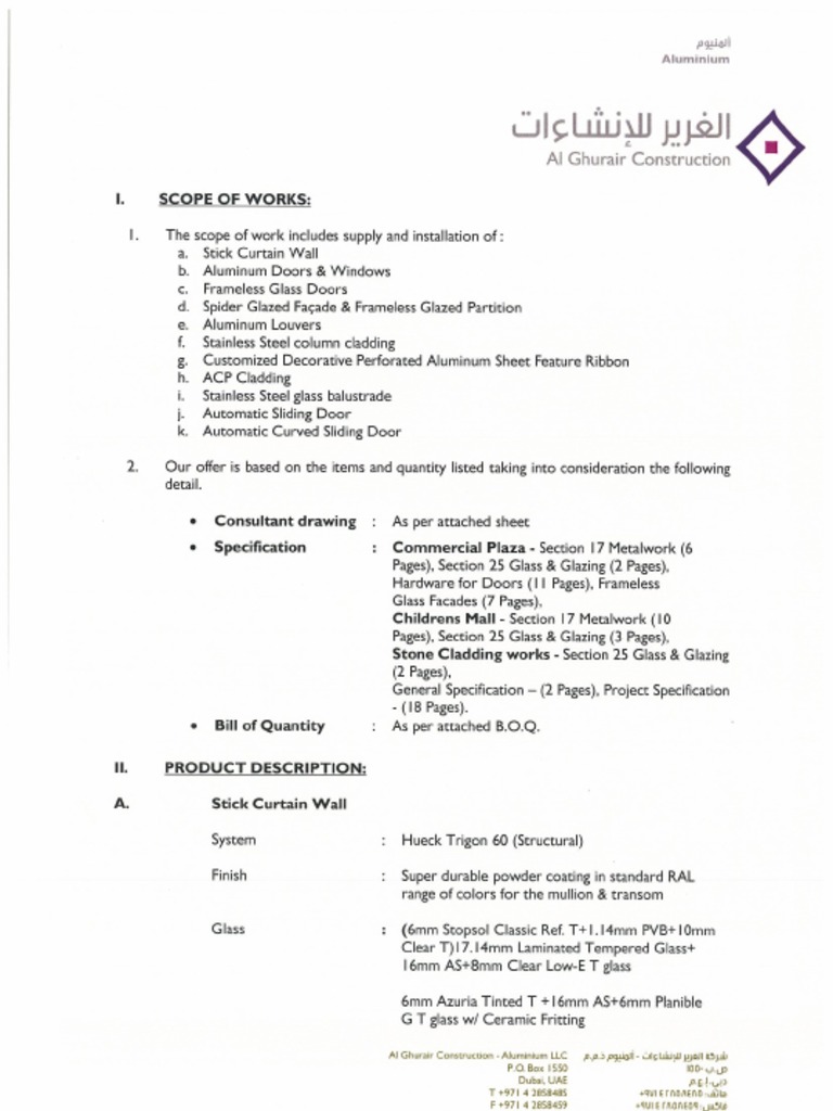 Aluminium Work Quotation PDF | PDF