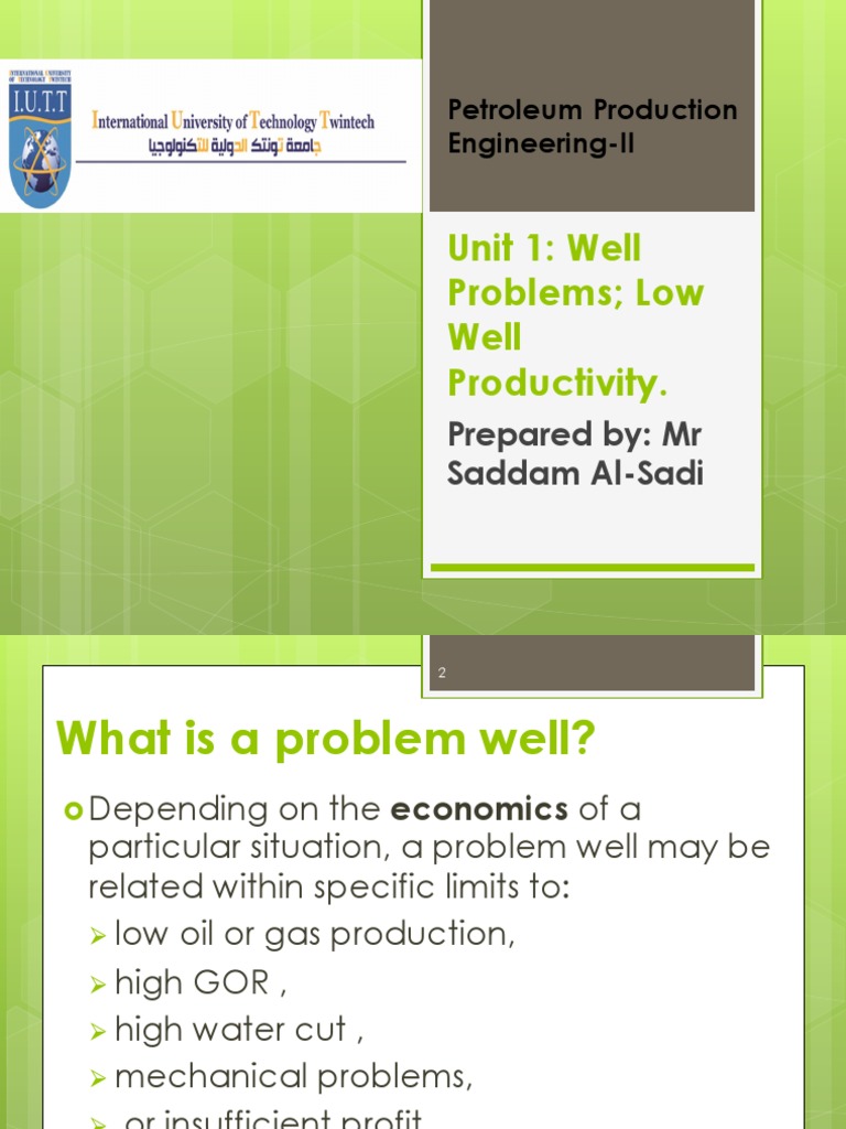 Problem Wells in Petroleum Engineering | PDF | Emulsion | Petroleum ...