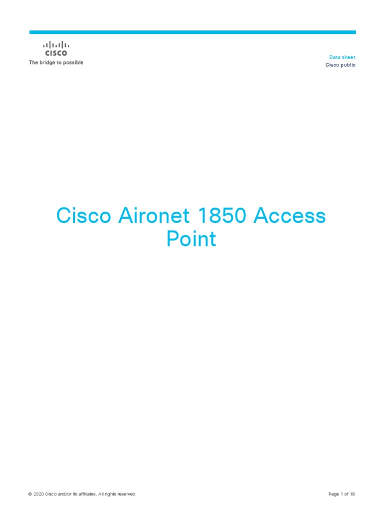 Cisco Aironet 1850 Access Point | PDF | Mimo | Ieee 802.11