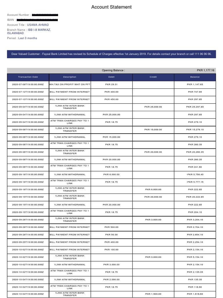 Full Statement PDF | PDF | Payments | Automated Teller Machine
