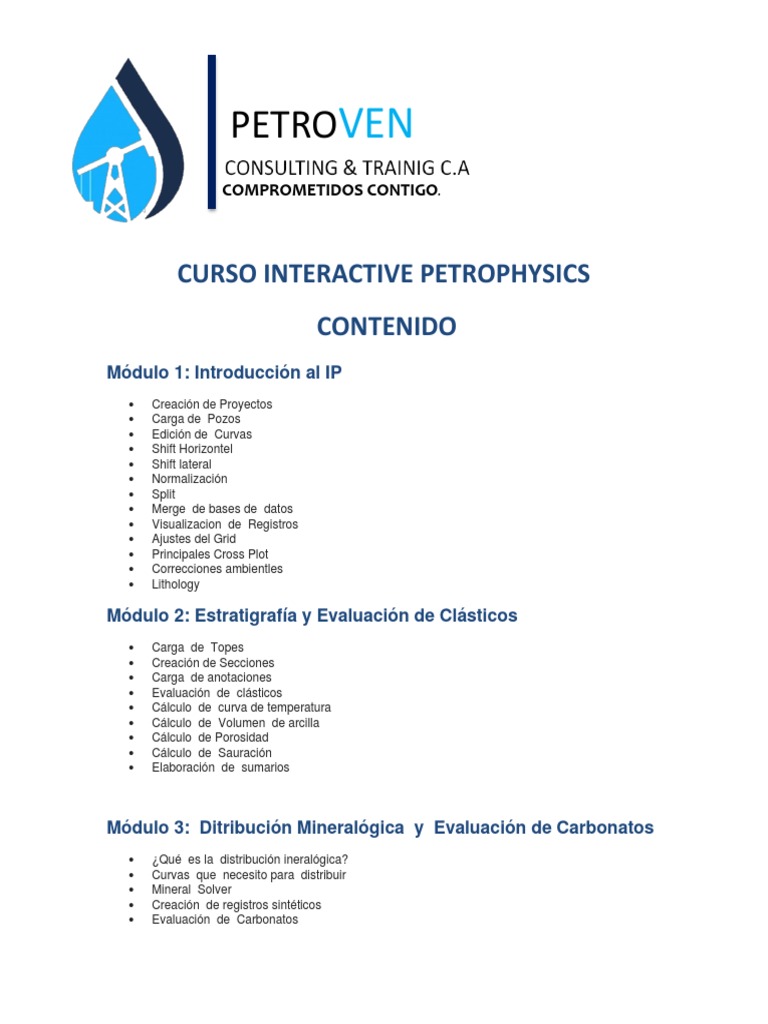 Contenido Interactive Petrophysics | PDF