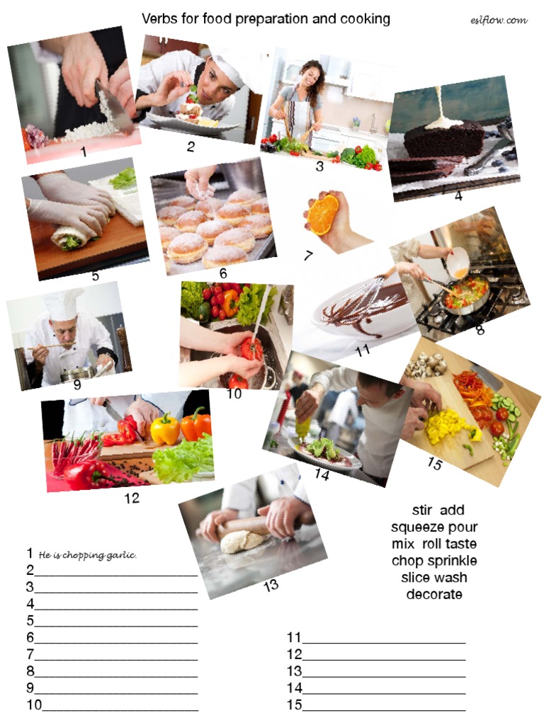 Verbs For Food Preparation and Cooking | PDF