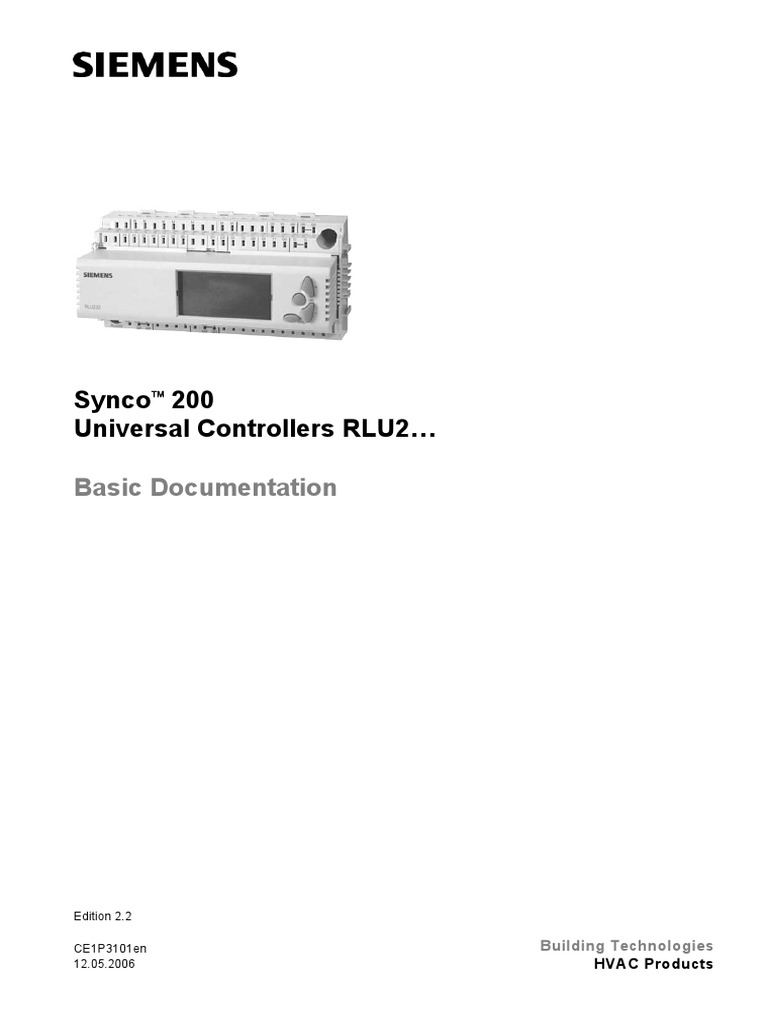 Siemens RLU Controls PDF | PDF | Menu (Computing) | Sensor