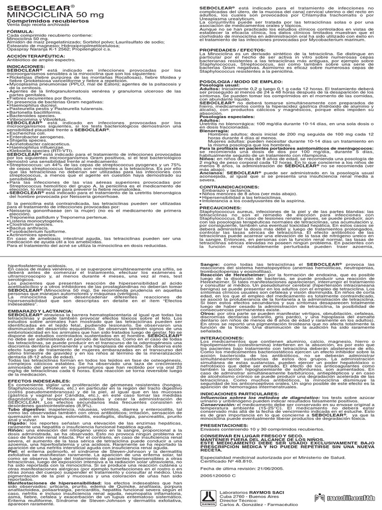 Seboclear | PDF | Penicilina | Medicamentos con receta