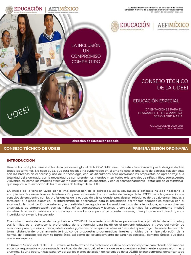 CT de La Udeei 1a. Sesión Ordinaria | PDF | Educación especial ...
