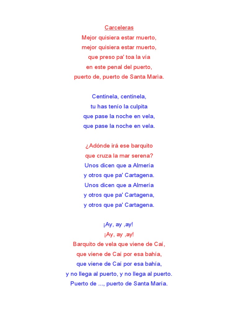 Letra Carceleras PDF | PDF