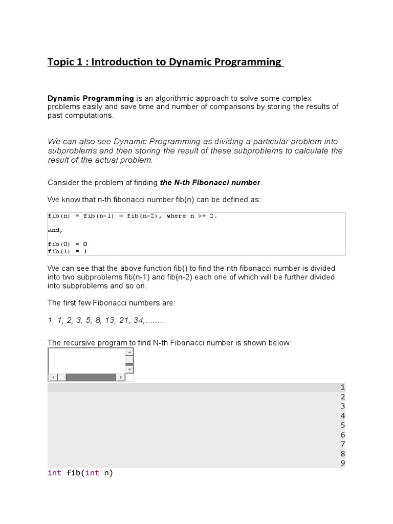 Dynamic Programming | PDF | Dynamic Programming | Computer Programming
