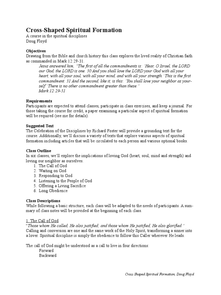 Spiritual Disciplines Class Outline | PDF | Psalms | Love