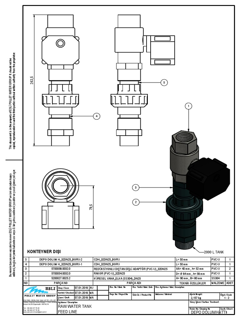 Raw Water Feed Line | PDF