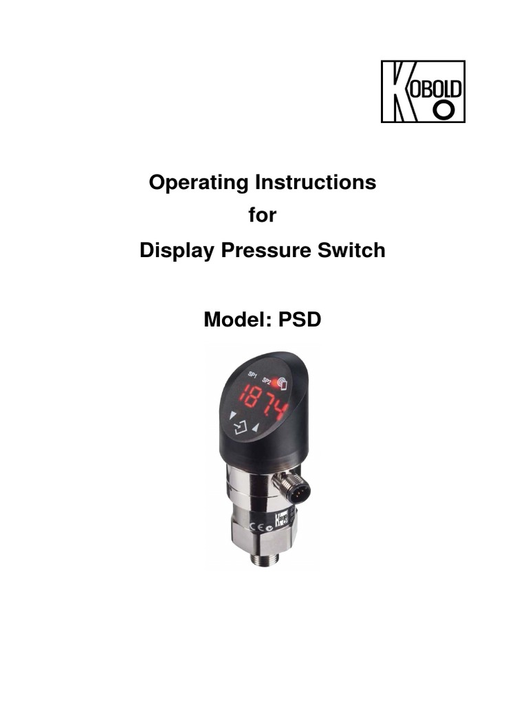 Operating Instructions For Display Pressure Switch | PDF | Hysteresis ...
