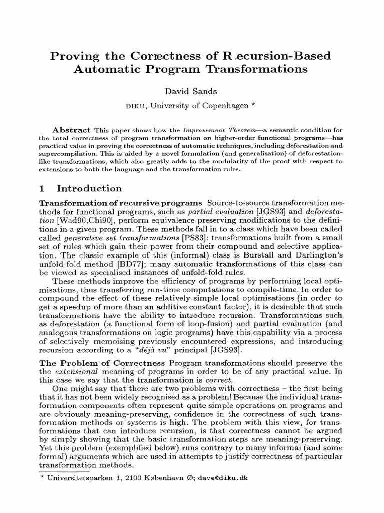 Proving the Correctness of Recursion-Based Automatic Program ...