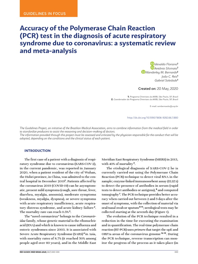 Accuracy of The Polymerase Chain Reaction PCR Test | Download Free PDF ...