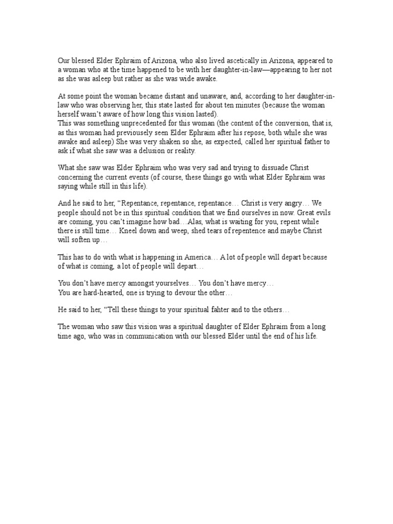 Text Our Blessed Elder Ephraim of Arizona | PDF